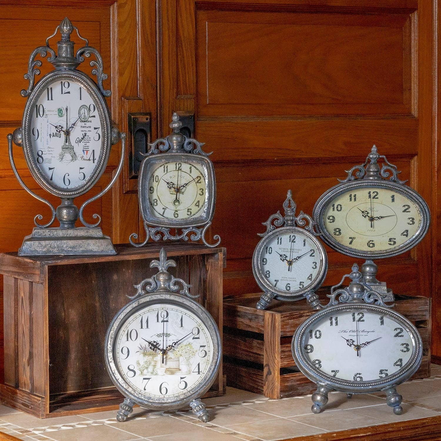 Zaer Ltd. International - Frosted Silver Parisian Style Tabletop Clocks ...