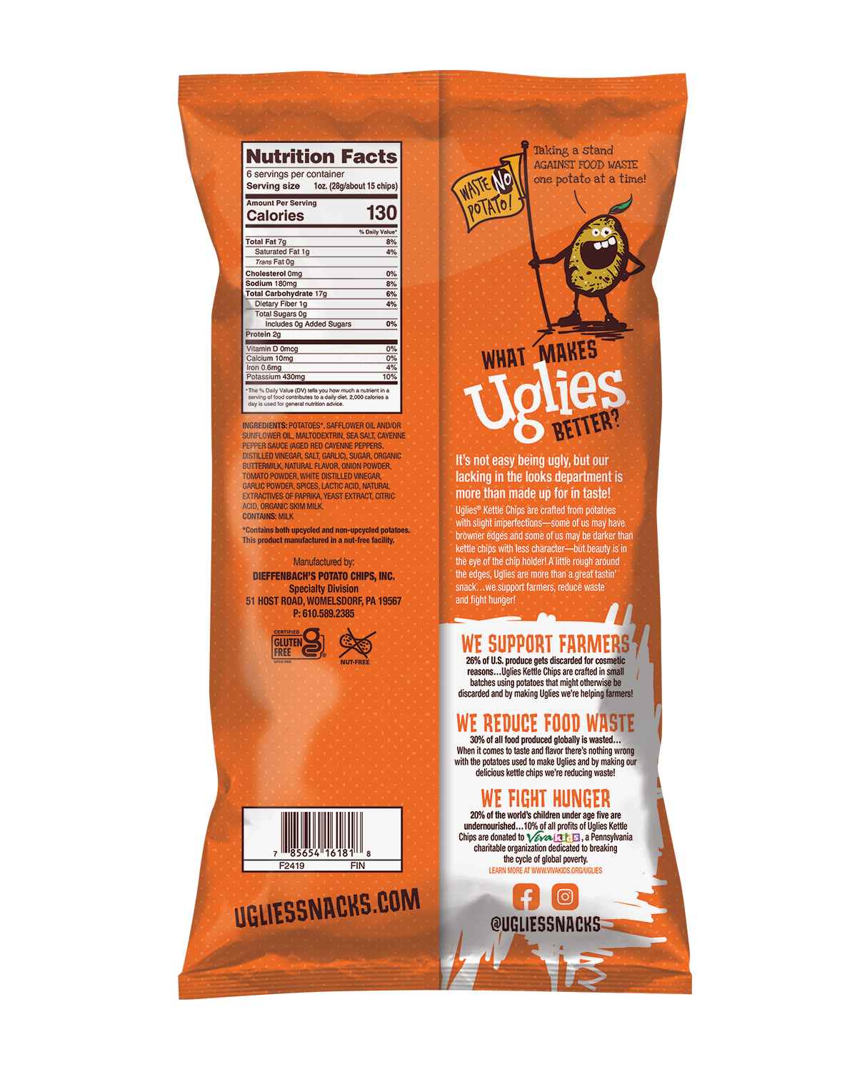 Uglies Kettle Chips - Uglies 6oz Buffalo Ranch Kettle Cooked Potato ...